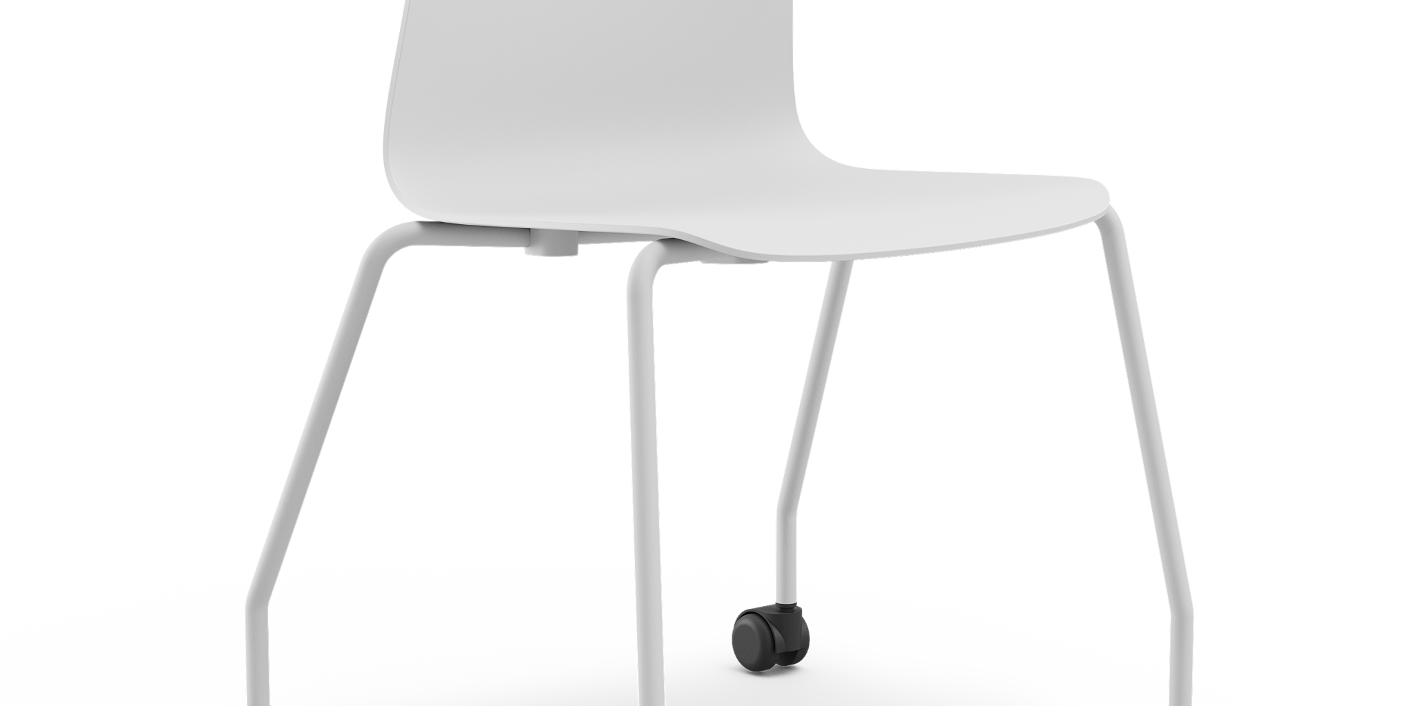 Купить Стул штабелируемый на колесиках LOVKO Белый, RAL 9016 Муар Белый на сайте Dobro
